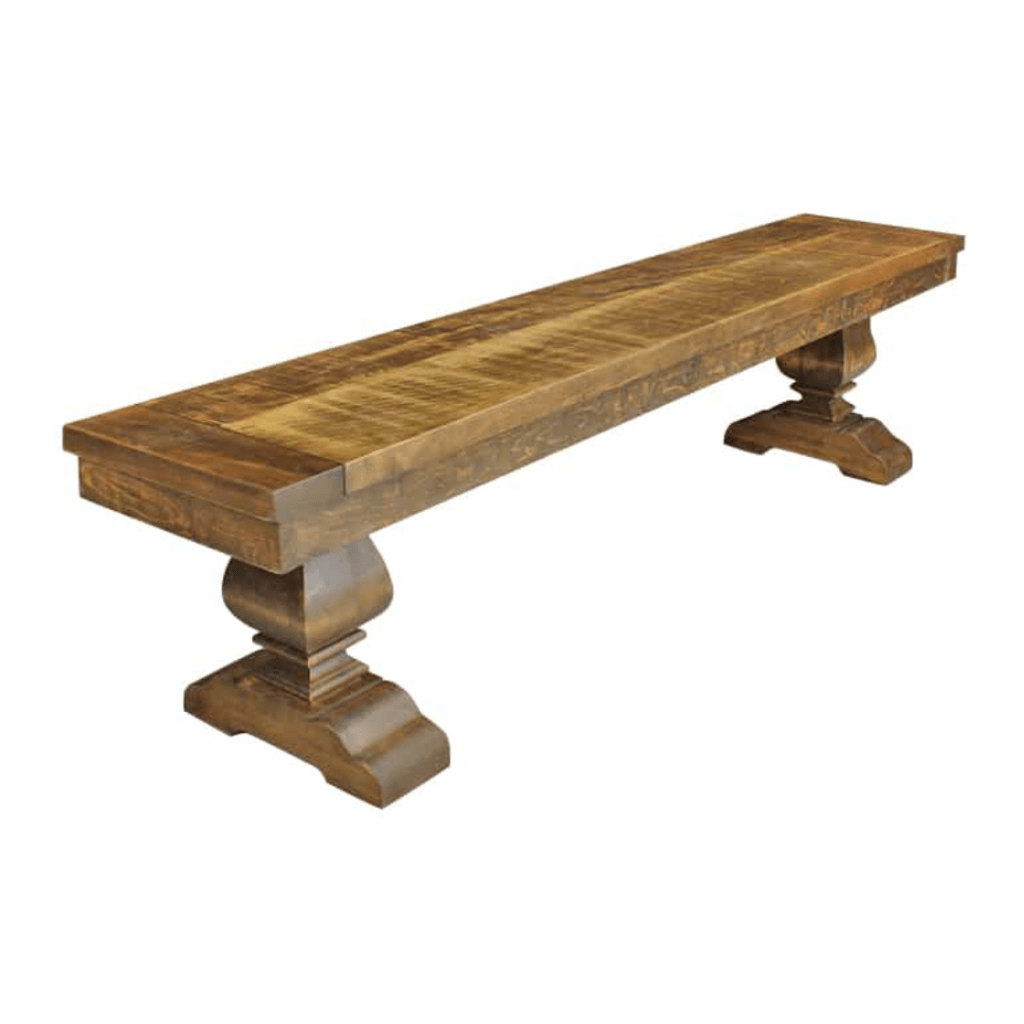 Century Double Pedestal Bench Solid Wood Canadian Made